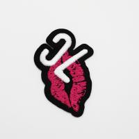 China Customized New Fashion Lip logo Small 3d Bubble Digital Embroidery Skirt Patch for sale