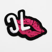 China Customized New Fashion Lip logo Small 3d Bubble Digital Embroidery Skirt Patch for sale