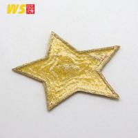 China Hot Sale Custom Small Star Pattern Gold Thread Sequin Embroidery Patch Factory Price Featuring Rhinestones Decoration PU Plastic for sale
