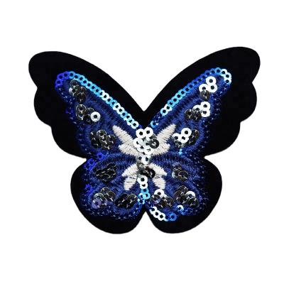 China Customizable Mini Butterfly Sequin Embroidery Patches Handmade Design for Blouses and Clothing Customization for sale