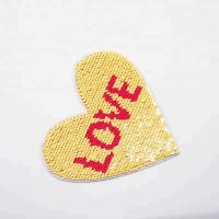 China Custom Chenille Felt Patches with Heart-Shaped Sequin Embroidery PVC Garments Logo Badges in Cartoon Style for Hat Usage for sale