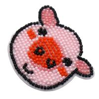China Lucky Pink Pig Beaded Hand Made Patches Beaded Patches for Clothes, Dress, Hat, Jeans Backpacks DIY Accessories for sale