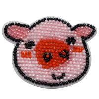 China Lucky Pink Pig Beaded Hand Made Patches Beaded Patches for Clothes, Dress, Hat, Jeans Backpacks DIY Accessories for sale