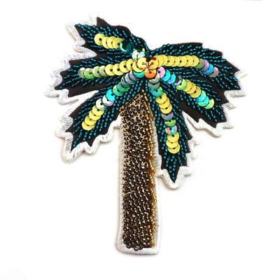 China Hot Selling Computer Embroidered Clothing Accessory Sequins Beaded Applique Patch Rhinestone Patch for Processing for sale
