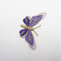 China Butterfly Shape Metallic Thread Organza Embroidery Applique Patch Customized Design for Garment Accessories Embroidered Rubber for sale