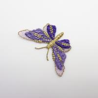 China Butterfly Shape Metallic Thread Organza Embroidery Applique Patch Customized Design for Garment Accessories Embroidered Rubber for sale