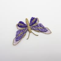 China Butterfly Shape Metallic Thread Organza Embroidery Applique Patch Customized Design for Garment Accessories Embroidered Rubber for sale