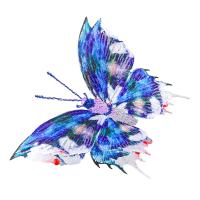 China Custom Embroidery Heat Transfer Printing Exquisite Butterfly Patch Dress Lace Embroidery Decoration Clothing Embroidered Patch for sale