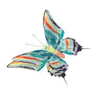 China Custom Embroidery Heat Transfer Printing Exquisite Butterfly Patch Dress Lace Embroidery Decoration Clothing Embroidered Patch for sale