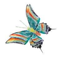 China Custom Embroidery Heat Transfer Printing Exquisite Butterfly Patch Dress Lace Embroidery Decoration Clothing Embroidered Patch for sale