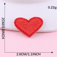 China Red Heart Embroidery Patch Embroidered Heart Badge Customized Toothbrush Embroidery Cloth for sale