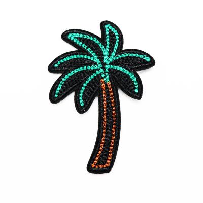 China Customizable 3D Coconut Tree Sew on Embroidery Patches Popular Fashion Accessory for Clothes Personalized With OEM Number for sale