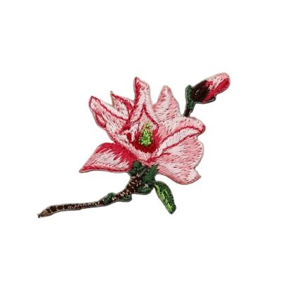 China Custom Twill Iron Embroidery Flower Patch for Hat Decorations Plastic Fabric Embroidered Logo Label Include Alphabet Heart for sale