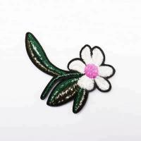 China Custom Twill Iron Embroidery Flower Patch for Hat Decorations Plastic Fabric Embroidered Logo Label Include Alphabet Heart for sale