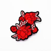 China Halberd Velvet Embroidery Flower Cloth Patch Badge Custom Embroidery Patches Iron on Badge Embroidery Brooch 3d Patches for sale