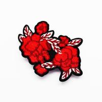 China Halberd Velvet Embroidery Flower Cloth Patch Badge Custom Embroidery Patches Iron on Badge Embroidery Brooch 3d Patches for sale