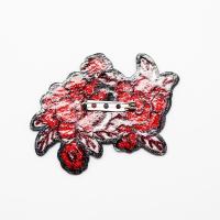 China Halberd Velvet Embroidery Flower Cloth Patch Badge Custom Embroidery Patches Iron on Badge Embroidery Brooch 3d Patches for sale