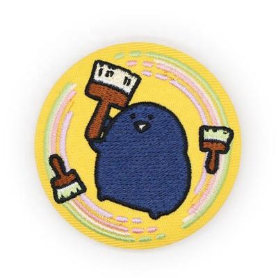 China Cartoon Horse Iron Mouth Metal Embroidery Badge Animation Commemorative Badge Brooch Round Safety Pin of Fine Embroidery for sale