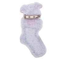 China Christmas Socks Dog Badge Safety Pin Decoration Christmas Gift Decoration Embroidery Brooch for Dress Scarves for sale