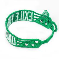 China Customized Embroidered Exile Water Bracelet Personalized Hollow Canvas Adjustable Letter Bracelet Simple Style for sale