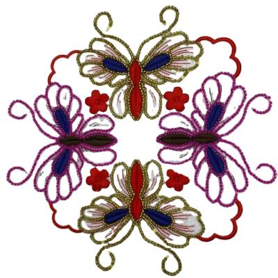 China High Quality Velvet Embroidered Lace Trim 3D Hallow Gold Neckline Assorted Patterns DIY Embroidered With Custom Border Wholesale for sale