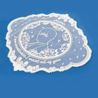 China Sustainable round Table Mat Lace Rhombus Mold Fancy Embroidery Water-Soluble Placemat for Home Improvement Pastry Decoration for sale