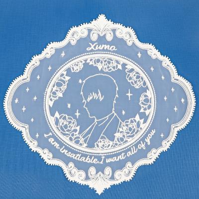 China Water Soluble Embroidered White Embroidered Patch Round Square Mat Clothes Decoration Coffee Coaster for sale
