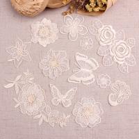 China White Flowers Embroidery Trim Lace Cotton Embroidery Lace Trimming Border Embroidery Lace for sale