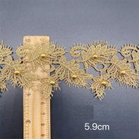 China Beaded Water-soluble Lace Computer Embroidery of Leaves Love Heart Bowknot Shearable Decoration Embroidery Accessories for sale