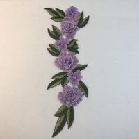 China Water-Soluble Embroidery a Pair 3D Embroidery Long Floral Cloth Sticker Dress Patch for sale