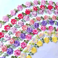 China 2cm 3D Embroidery Water-Soluble Lace Section Dyeing Line Diy Handmade Headwear Decoration Accessories Lace Clothing Patch for sale