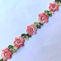 China 2cm 3D Embroidery Water-Soluble Lace Section Dyeing Line Diy Handmade Headwear Decoration Accessories Lace Clothing Patch for sale