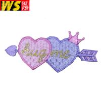 China Fashion Design 3D Flock Adhesive Patches Eco-Friendly Embroidered Fabric with Beads and PU Plastic Main Material for sale