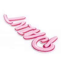 China Cheap Custom 3 D Letters Embossed Clothes Iron Sew on Embroidered Patches Garment Accessories Label for Hat Cap for sale