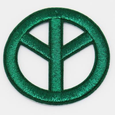 China 3D Embroidery Logo Patches Green for sale