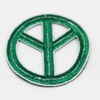 China 3D Embroidery Logo Patches Green for sale