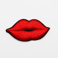 China Free and Oppressed Fashion Lip Jeans Accessories Patches /Red Lip Embroidery 3D Puff Patches for sale