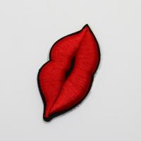 China Free and Oppressed Fashion Lip Jeans Accessories Patches /Red Lip Embroidery 3D Puff Patches for sale