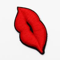 China Free and Oppressed Fashion Lip Jeans Accessories Patches /Red Lip Embroidery 3D Puff Patches for sale