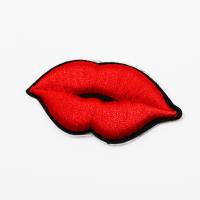 China Free and Oppressed Fashion Lip Jeans Accessories Patches /Red Lip Embroidery 3D Puff Patches for sale