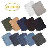 China Selizo 20 24 Pcs Iron-On Patches for Jeans Plastic Fabric Jean Patches Clothing Repair 10 Colors Logo Decoration Mainly Uniforms for sale