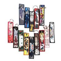 China Popular Anime Double-Sided Stainless Steel Plush Keychain with Embroidery for Motorcycle & Car Use for sale