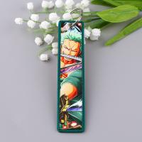 China Popular Anime Double-Sided Stainless Steel Plush Keychain with Embroidery for Motorcycle & Car Use for sale