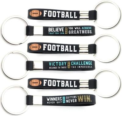 China Wholesale Pack Football-Themed Key Chains Bulk Rectangle Pattern Woven Technique for Gifts Party Favors Dog Fruit Panda Designs for sale