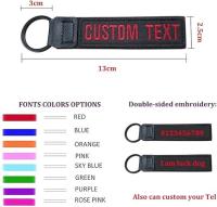 China WS Custom Embroidery Felt Logo Jet Tag Keychain Silk Screen Printing Motorcycle Car Anime Key Tags for sale