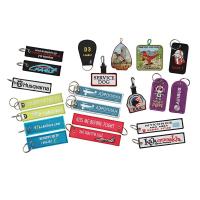 China Keychain Metal Custom logo Double-Sided Anime Embroidery Keychain Woven Metal Key Tags With Cute Design for Gift for sale