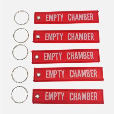 China Custom Double-Sided Key Ring Keychain Logo Custom Wholesale Motorbike Car Woven Embroidered Key Chain Tag for sale