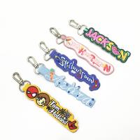 China Custom Double-Sided Key Ring Keychain Logo Custom Wholesale Motorbike Car Woven Embroidered Key Chain Tag for sale