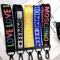China Custom 3D Embroidered Rectangular Anime Keychain Blank Custom logo Embroidery Fabric Woven Keychain for sale
