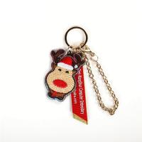 China Custom Keychain Christmas Pendant Personalized Embroidered Backpack Pendant  Keychain for sale